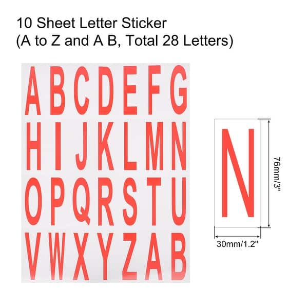 Letters Stickers Alphabet Sticky Letter Label PVC Vinyl for Mailbox ...