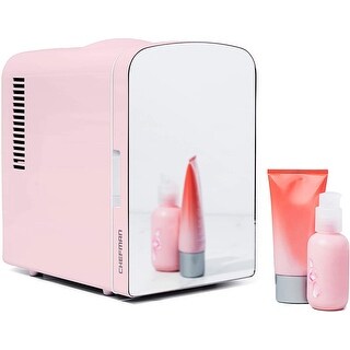 Chefman Portable Mirrored Beauty Fridge, 4 Liter, Pink - Bed Bath ...