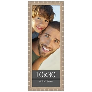 10x30 Bamboo Silver Complete Wood Panoramic Frame with UV Acrylic, Foam ...