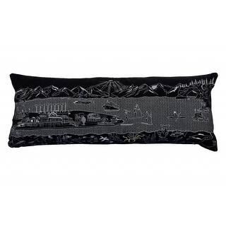 35" Black Homer Spit Nighttime Skyline Lumbar Decorative Pillow - Bed ...