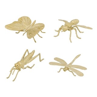 Winged Insects Cast Iron Sculpture Decorations - 4.25" - Gold - Set of ...