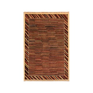 Modern Gabbeh Georgian Blue Red Wool Rug - 3'3" x 4'9" - 3'3" x 4'9 ...