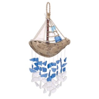 Driftwood Boat glass chime 18" - Bed Bath & Beyond - 40249398