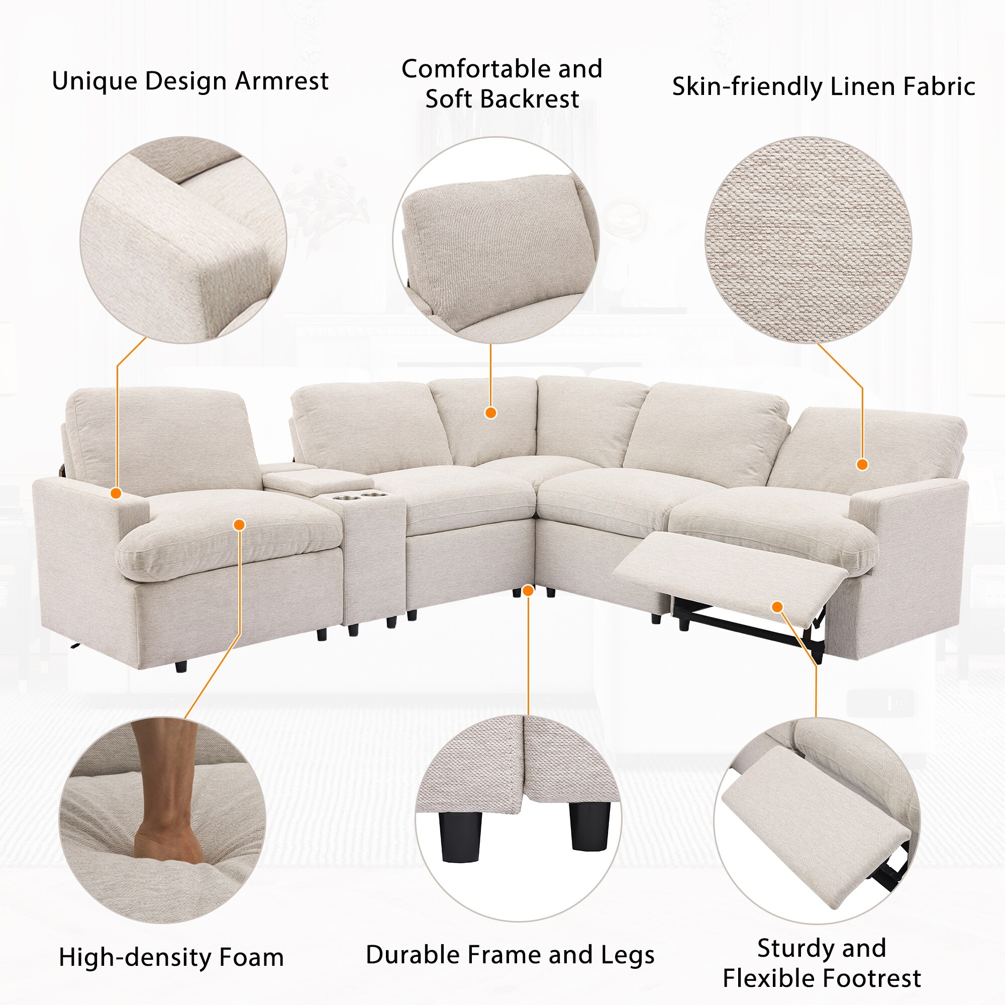 Linen Sectional Sofas - Bed Bath & Beyond