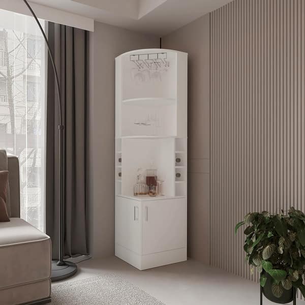 corner bar unit white