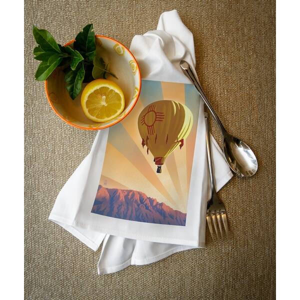 Hot Air Balloon - Lithography Style - LP Artwork (100% Cotton Towel ...