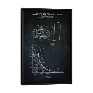 iCanvas "Skateboard Ramp, Black" by PatentPrintStore Framed Canvas ...