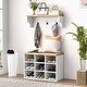 Modern Entryway 9 Pair Shoe Storage Cabinet Rack with Hall Tree - Bed ...