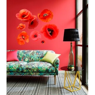 Poppy Flowers Decal, Poppy Flowers Sticker, Poppy Flowers Wall Decor ...