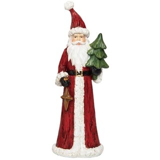 10" Santa with Star and Christmas Tree Tabletop Figurine - Bed Bath ...