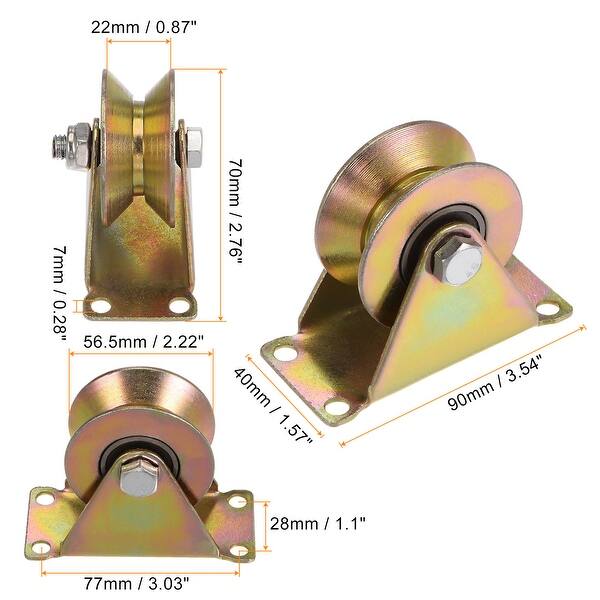 V Groove Caster 2.22" V-Shaped Sliding Gate Wheel for Inverted Track ...