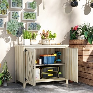 Outsunny Wood Garden Shed, Compact Outdoor Storage Cabinet Potting Shed ...