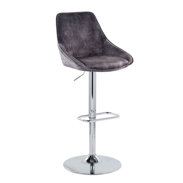 Silver Orchid Alba Adjustable Bar Stool with Rounded Rectangle Footrest ...
