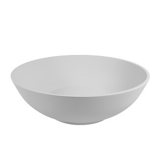Monty Matte White Round Circle Solid Surface Vessel Sink - Bed Bath ...