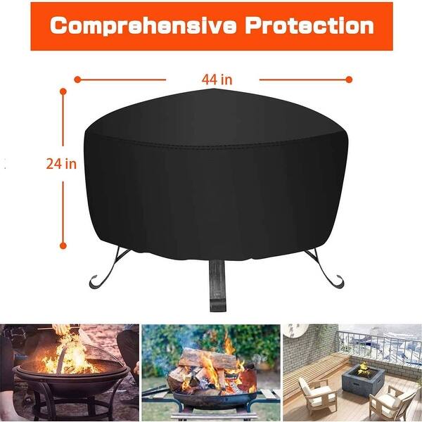 Fire Pit Cover Round, Outdoor Firepit Covers Waterproof, Large Fire Pit ...