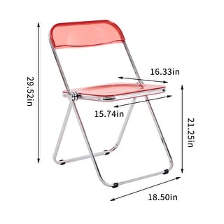 Red Transparent Folding Chair, Plastic Office Chair - Bed Bath & Beyond ...