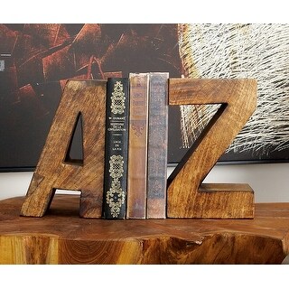 Wood Contemporary Bookends Words and text (Set of 2) - On Sale - Bed ...