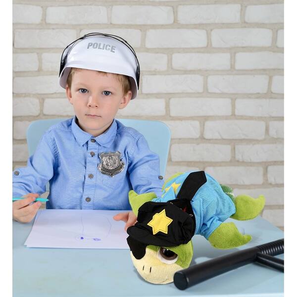 DolliBu Pirate Turtle Police Officer Plush Toy w/ Cop Uniform and Cap ...