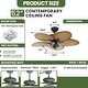 Moasis Tropical Ceiling Fans with Light and Remote, 52 Inch Palm Leaf ...