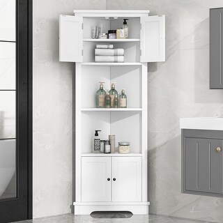 Corner Cabinet Tall Corner Storage Cabinet Bathroom Floor Storage ...