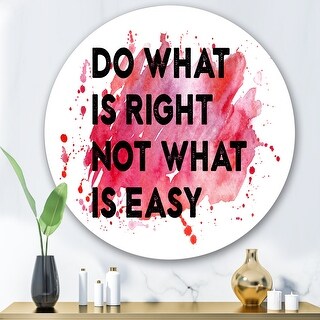Designart 'Do What Is Right Not What Is Easy I' Traditional Metal ...