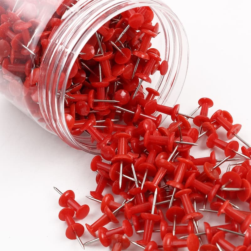 500pcs Plastic Head Push Pins Thumbtacks Office Bulletin Board Crafts ...