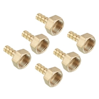 Hose Barb Fitting Straight 8mm Barbed G3/8 Female Thread, 6 Pack Brass ...