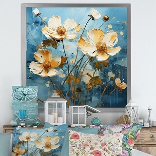 Designart "Buttercups Are Depicted Against A Backdrop I" Buttercups ...