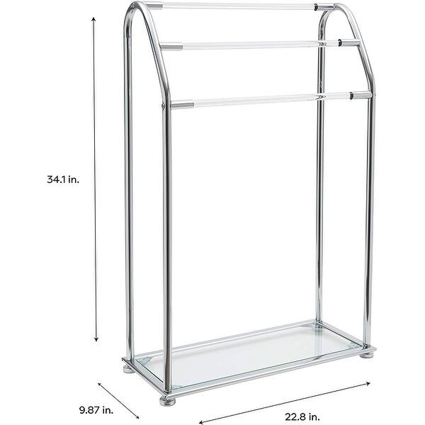 3 Bar Bathroom Towel Drying Rack & Holder with Shelf - Bed Bath ...