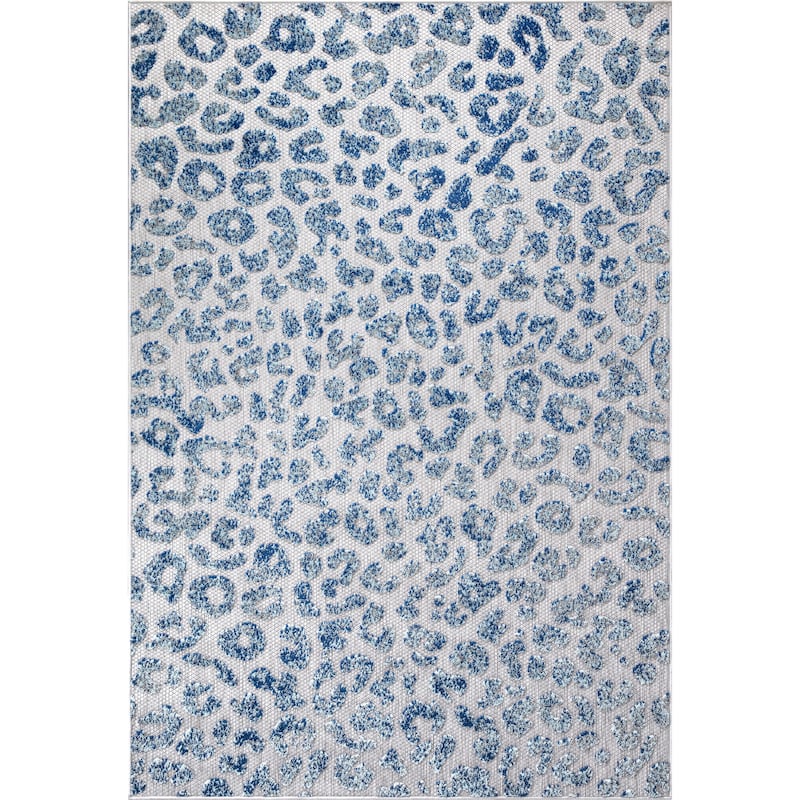 Abani Rugs HAM230A Animal Print Cheetah Blue Rug - Overstock - 36292019
