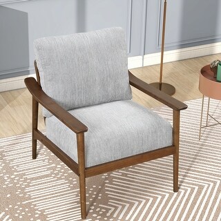 Arm Chair with Vertical Slatted Back,Solid Wood Frame - Bed Bath ...