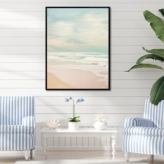 Designart "Minimalism Beach Landscape VIII" Beach Framed Wall Art ...