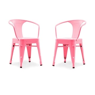 Metal Chair With Arms (Set of 2) - 28.5"H (SH17.5) x 20.5"W x 20" - Bed ...
