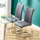 Modern Dining Chairs, PU Faux Leather High Back Upholstered Side Chair ...
