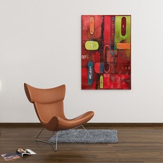 Groovy Red Lime Abstract Canvas Wall Art Print Modern - Bed Bath ...