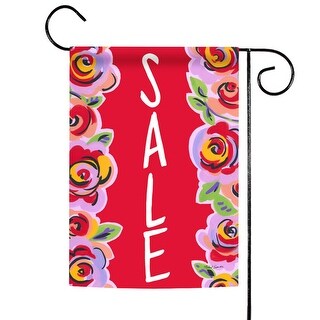 Red and White Floral Sale Sign Outdoor Garden Flag 18" x 12.5" - Bed ...