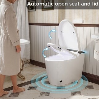 Smart One-Piece Toilet with Built-in Bidet, Heated Seat, Auto Open Lid ...