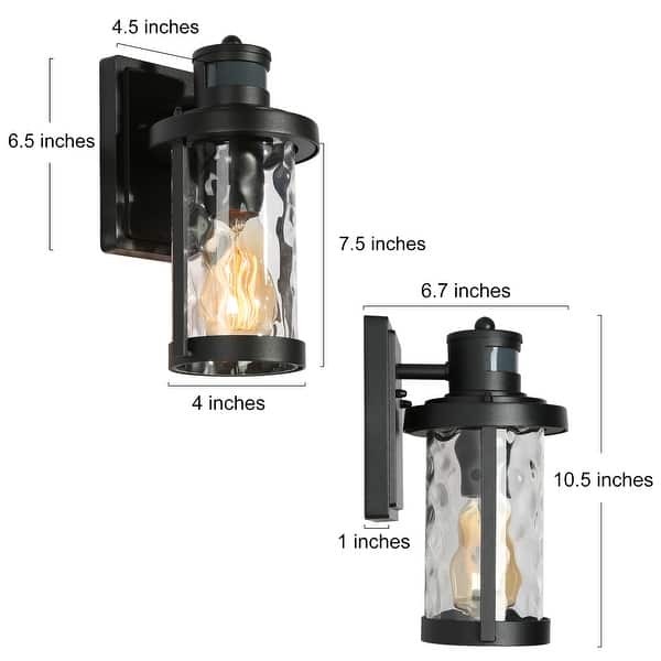 black motion sensor wall light