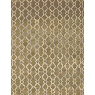 Ahgly Company Machine Washable Contemporary Fall Leaf Brown Green Area ...