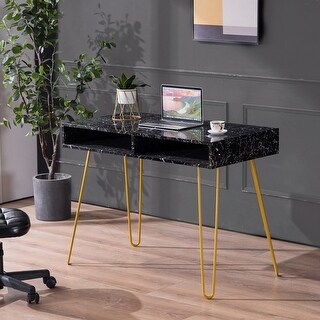 Marble Iron Foot Computer Writing Desk - Bed Bath & Beyond - 34076384