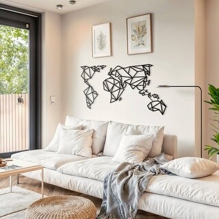 World Map Metal Wall Decor - Large Vintage Metal Earth Map - Bed Bath ...