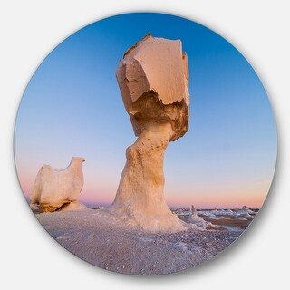 Designart 'Wind Eroded Rock Formation' Landscape Photo Circle Wall Art ...