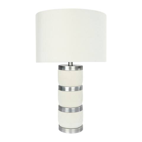 Raw Concrete Table Lamp with Diamond Design and Metal Accents ...