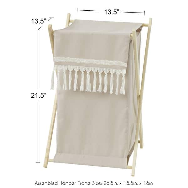 Boho Bohemian Laundry Hamper - Solid Taupe Beige Ivory Cream Off White ...