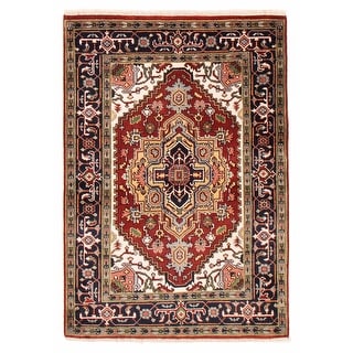 ECARPETGALLERY Hand-knotted Serapi Heritage Red Wool Rug - 4'1 x 5'9 ...