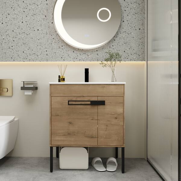 BNK Dual Mounted Bathroom Vanity with Sink in 24/30 Inch, Floating ...