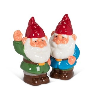 Blue and Green Garden Gnomes Salt and Pepper Shaker Set Ceramic - Multi ...