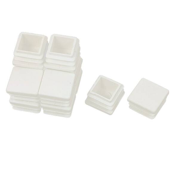 20mm x 20mm Plastic Square Tube Inserts End Blanking Caps White 12Pcs ...