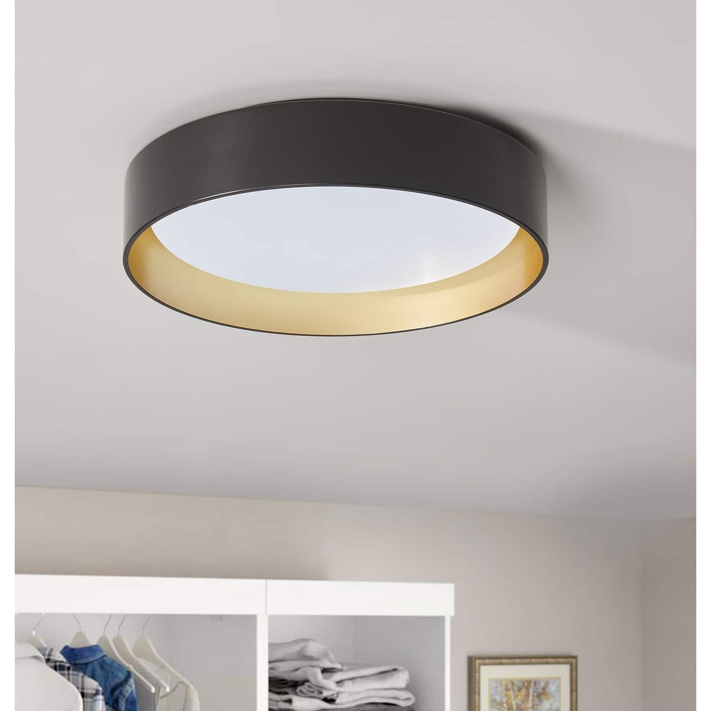 Modern Round Acrylic LED Flush Mount Ceiling Light Fixture - Bed Bath ...