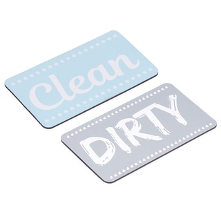 Dishwasher Magnet Clean Dirty Sign Rectangle Gray-Blue Version - Bed ...